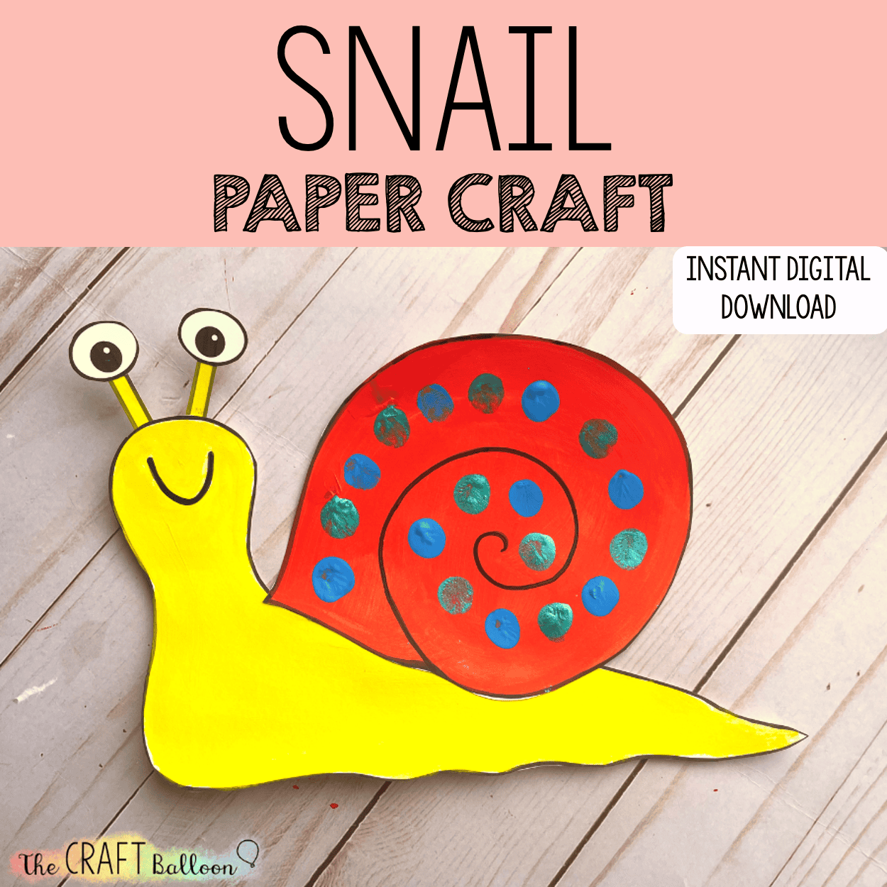 Finger Painted Snail Craft - The Craft Balloon