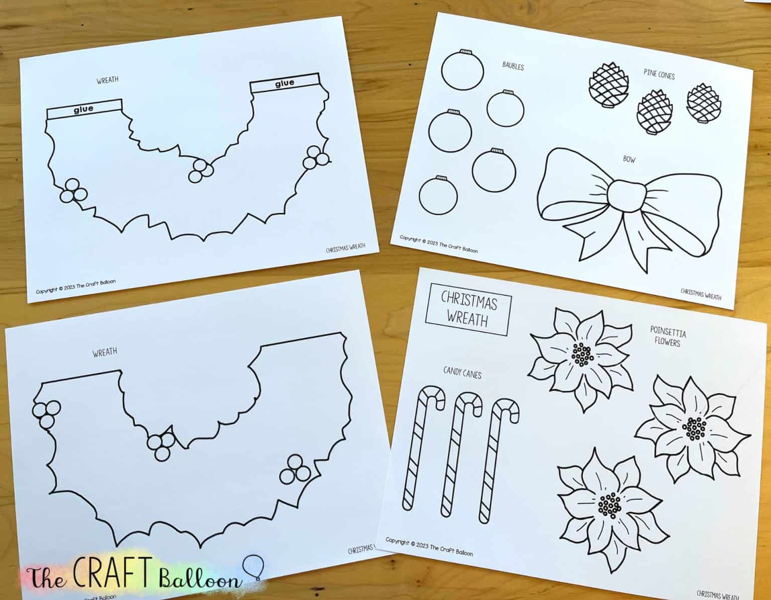 Christmas Wreath Paper Craft - The Craft Balloon