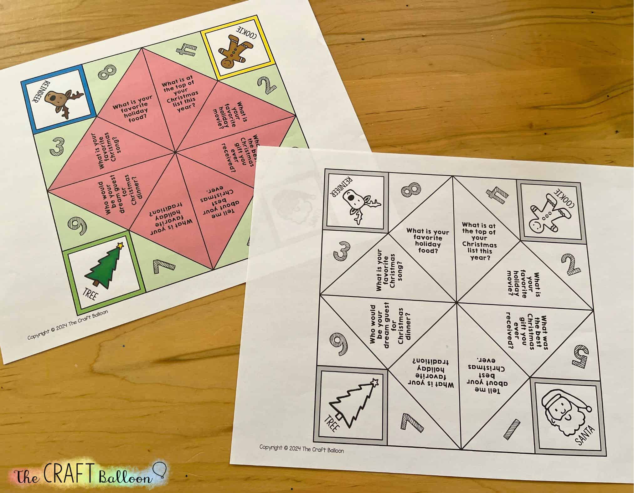 Christmas Fortune Teller (Cootie Catcher) - The Craft Balloon