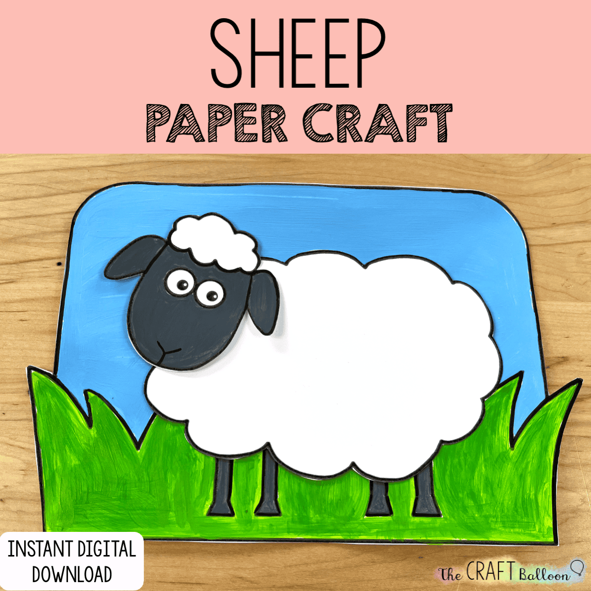 Simple Sheep Paper Craft - The Craft Balloon